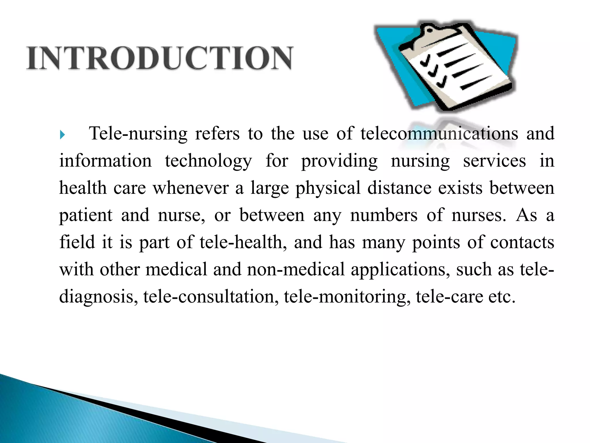 Tele-medicine and Tele-nursing | PPTX