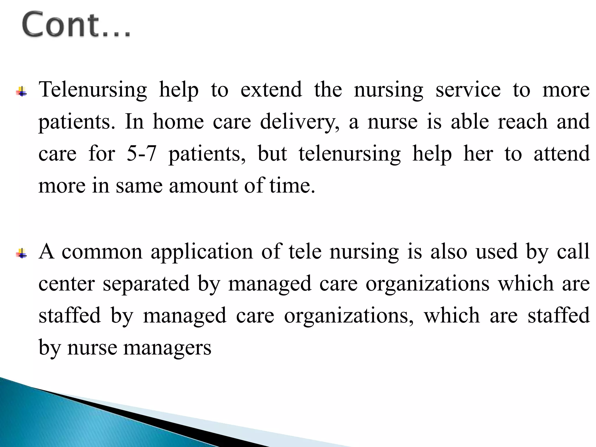 Tele-medicine and Tele-nursing | PPTX
