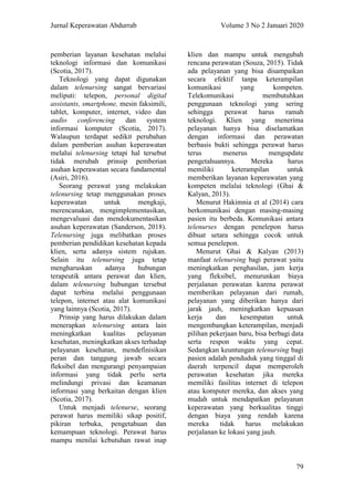 telenursing informatika keperawatan pada masa sekarang ini | PDF