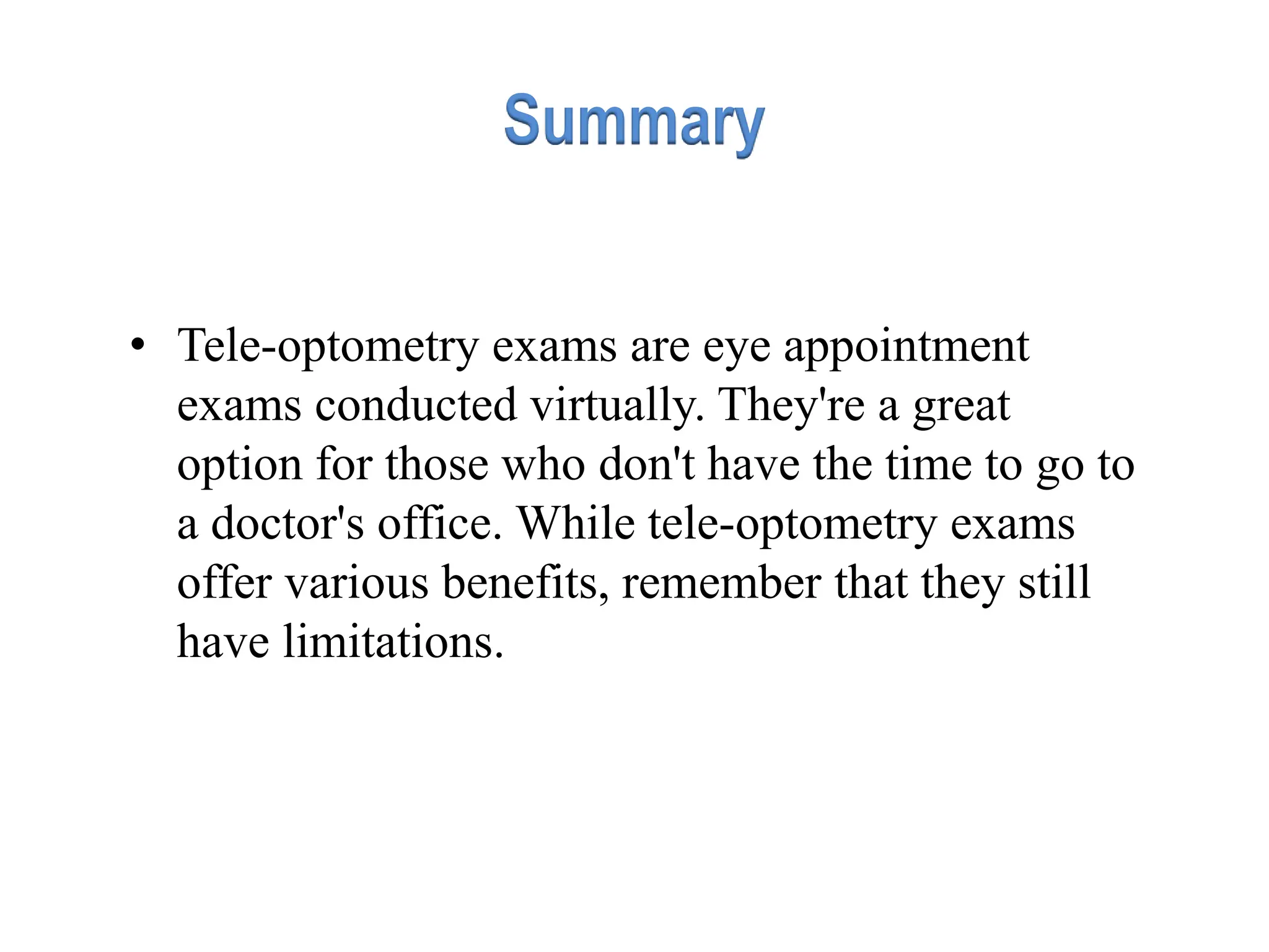 Tele Optometry (kunj'sppt) / Basics of tele optometry. | PPTX