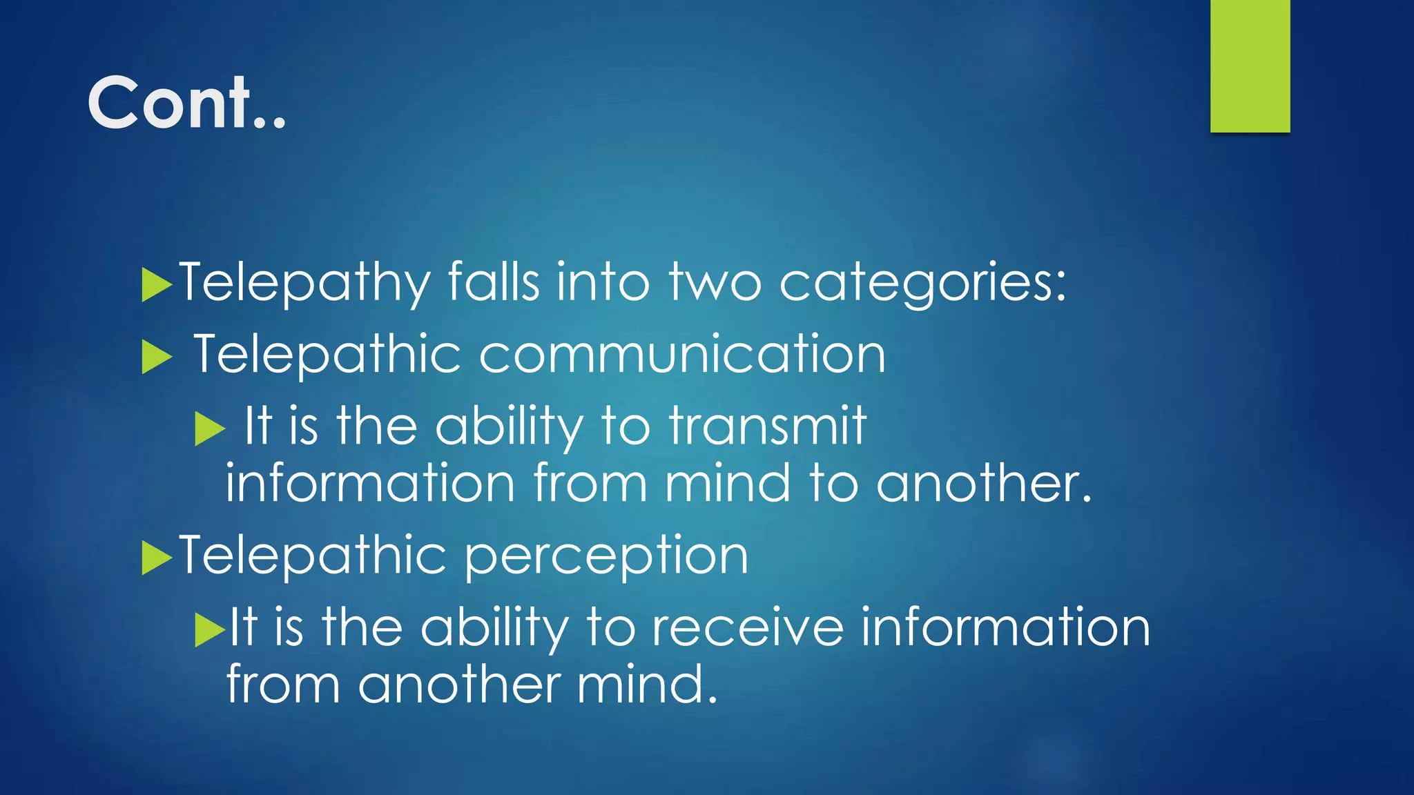 Telepathy (mind to mind communication) | PPTX