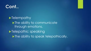 Telepathy (mind to mind communication) | PPTX