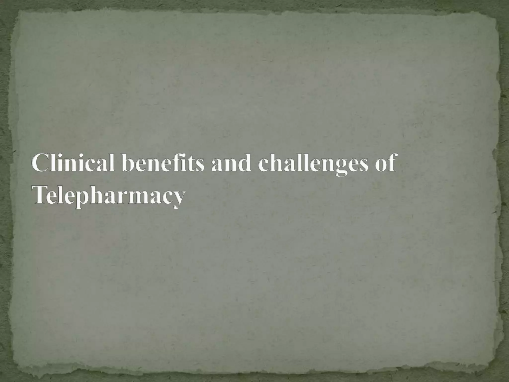 Telepharmacy ppt to alka mam | PPTX