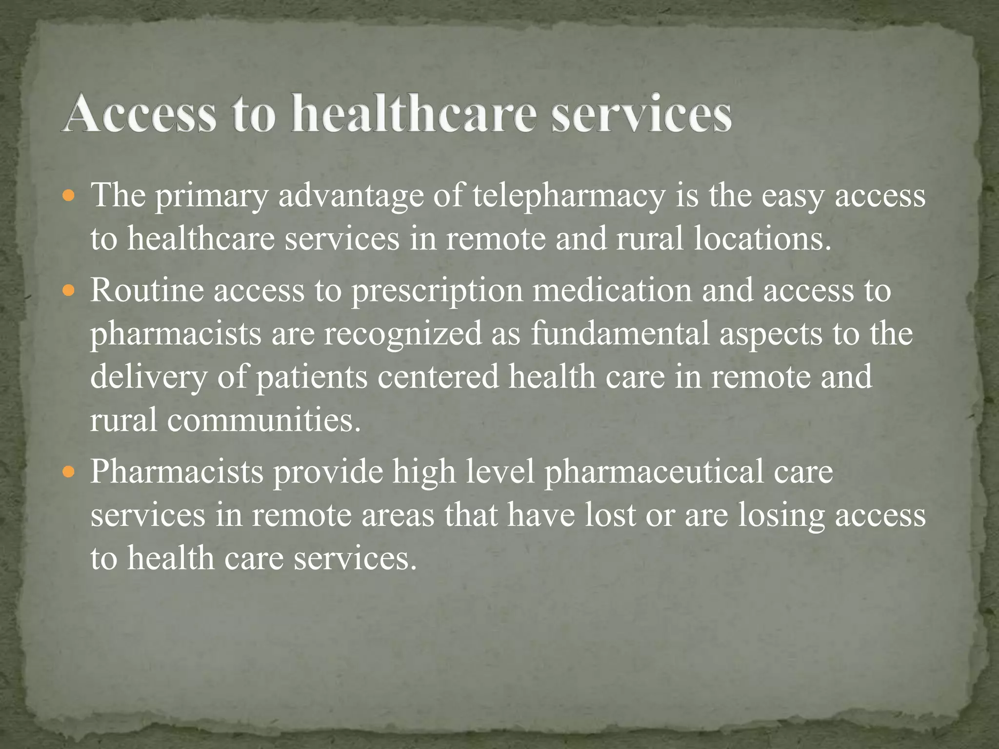 Telepharmacy ppt to alka mam | PPTX