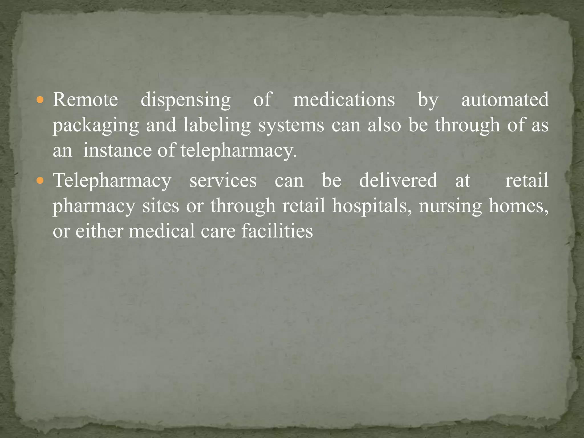 Telepharmacy ppt to alka mam | PPTX