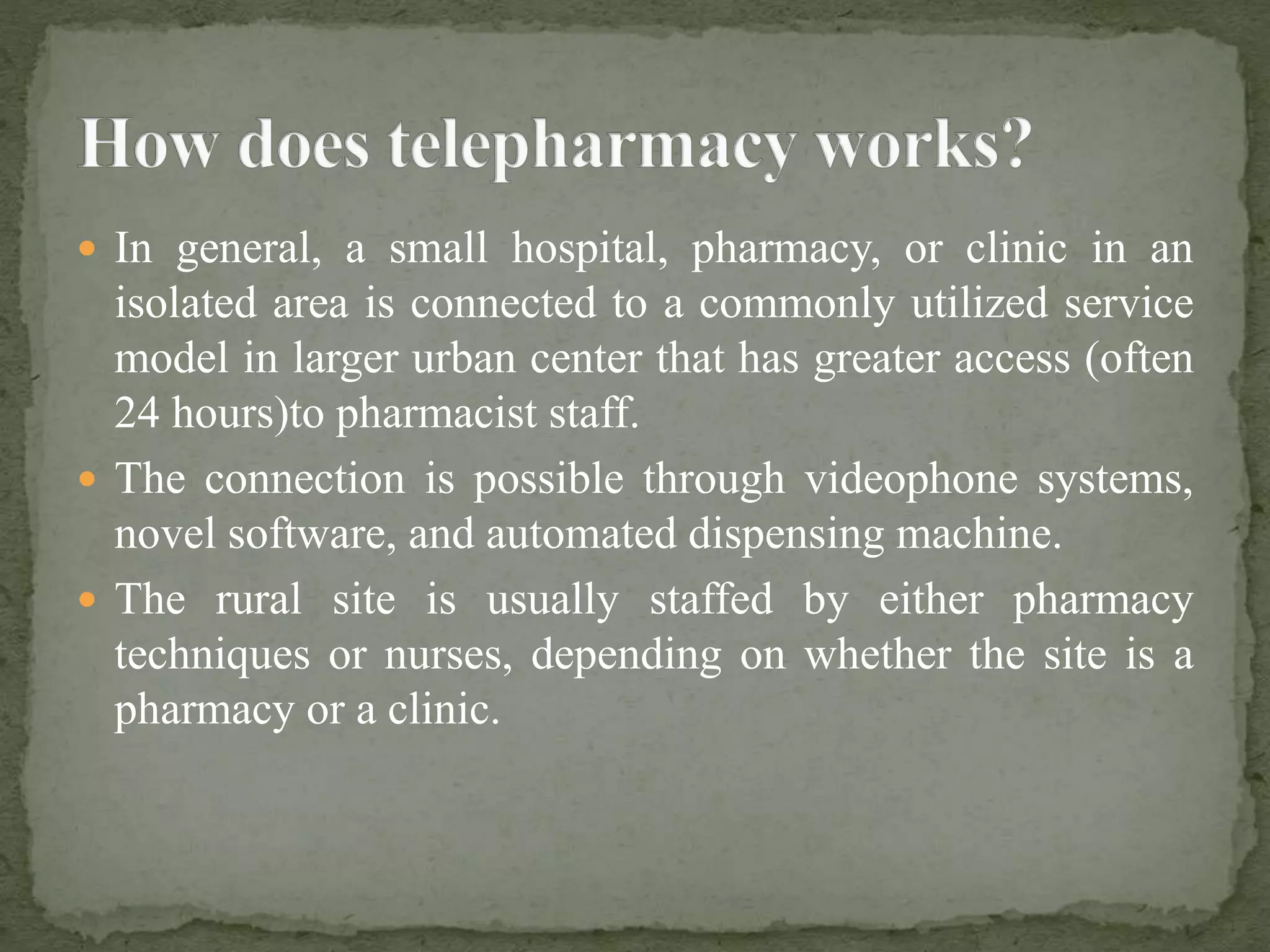 Telepharmacy ppt to alka mam | PPTX