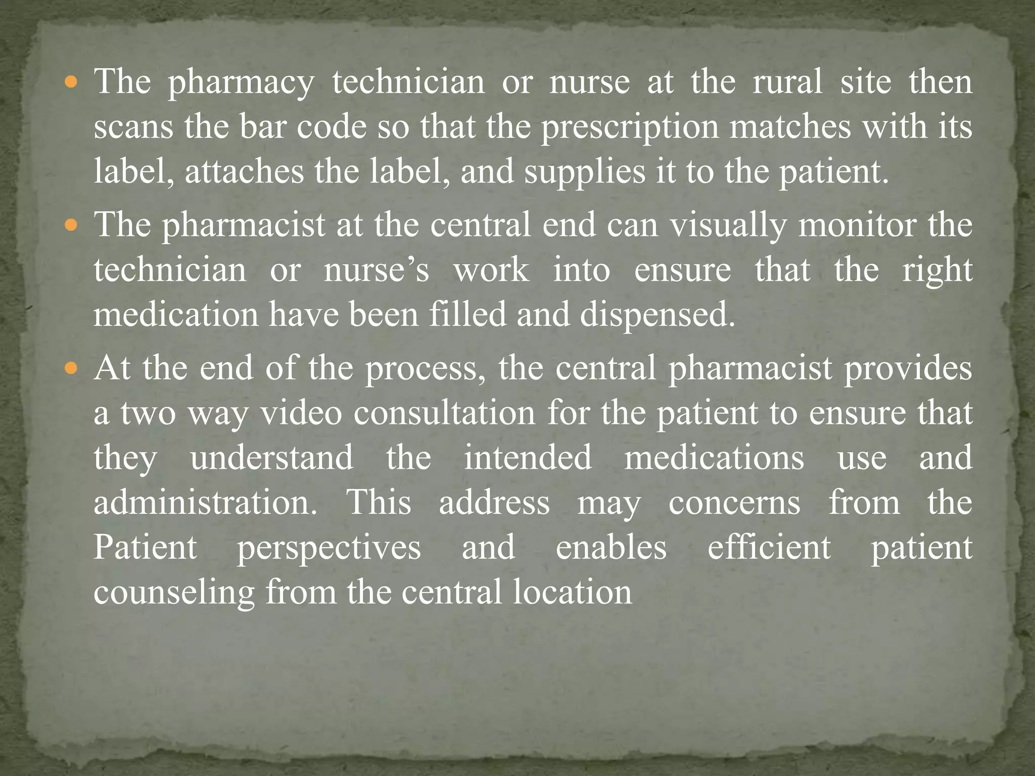 Telepharmacy ppt to alka mam | PPTX