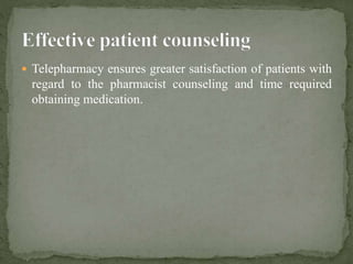 Telepharmacy ppt to alka mam | PPTX | Pharmaceutical Industry | Industries