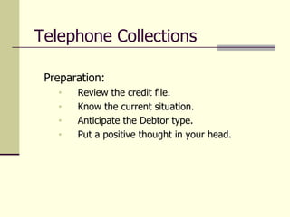 Telephone Collection Techniques | PPT