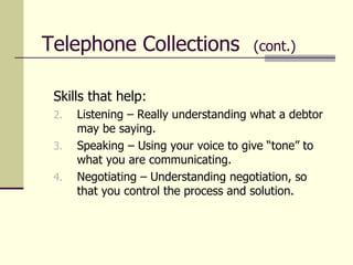 Telephone Collection Techniques | PPT