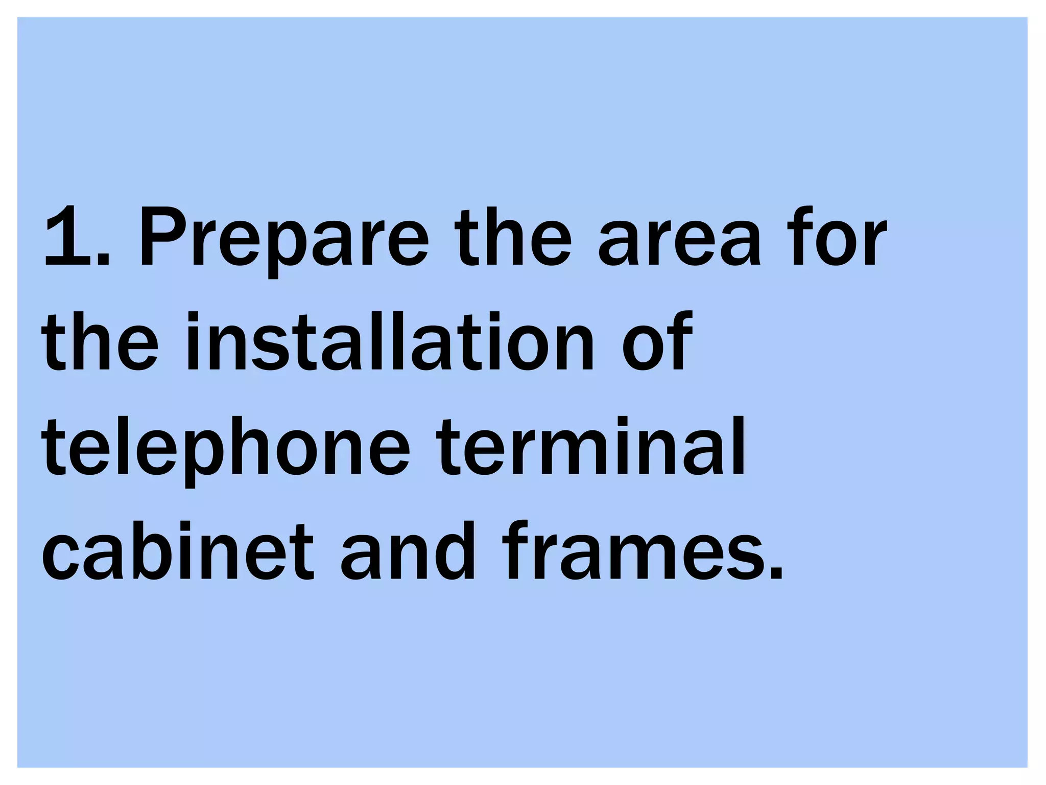 Telephone terminal-cabinet | PPTX