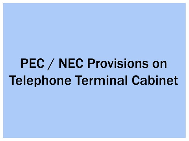 Telephone terminal-cabinet | PPTX