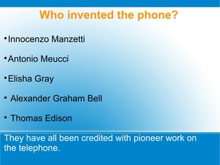 Invention of the Telephone | PPT