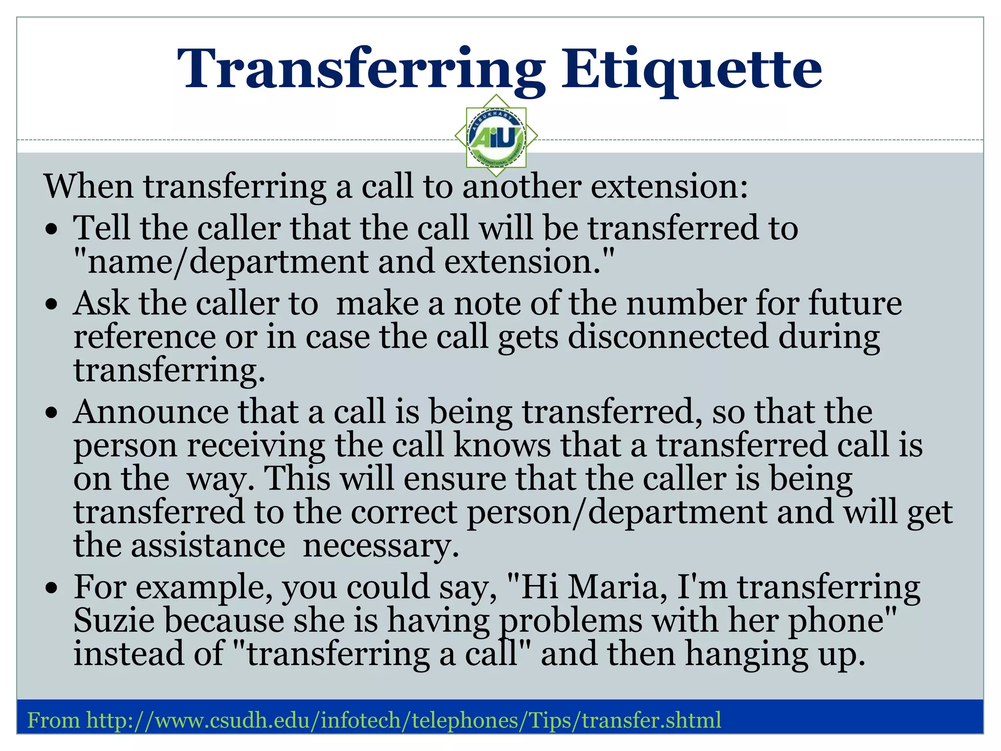 Telephone Communication & Speaking Skills | PDF