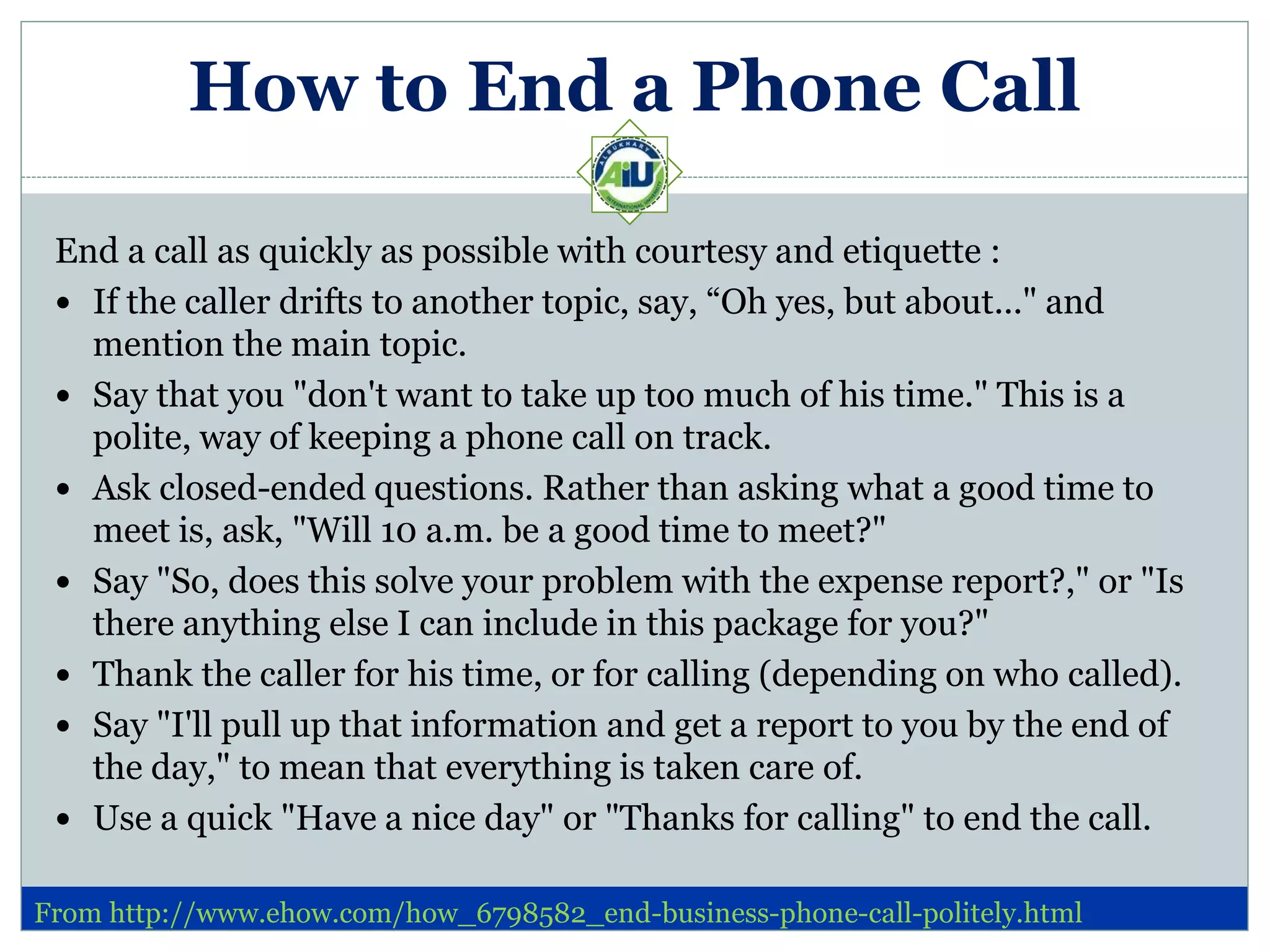 Telephone Communication & Speaking Skills | PDF