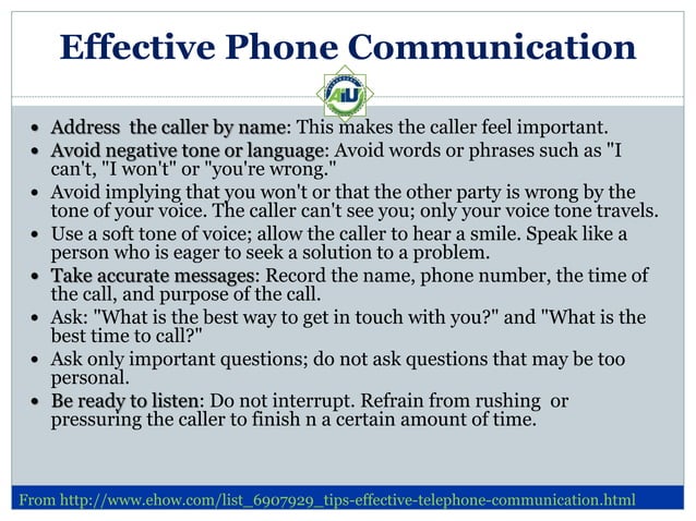 Telephone Communication & Speaking Skills | PDF