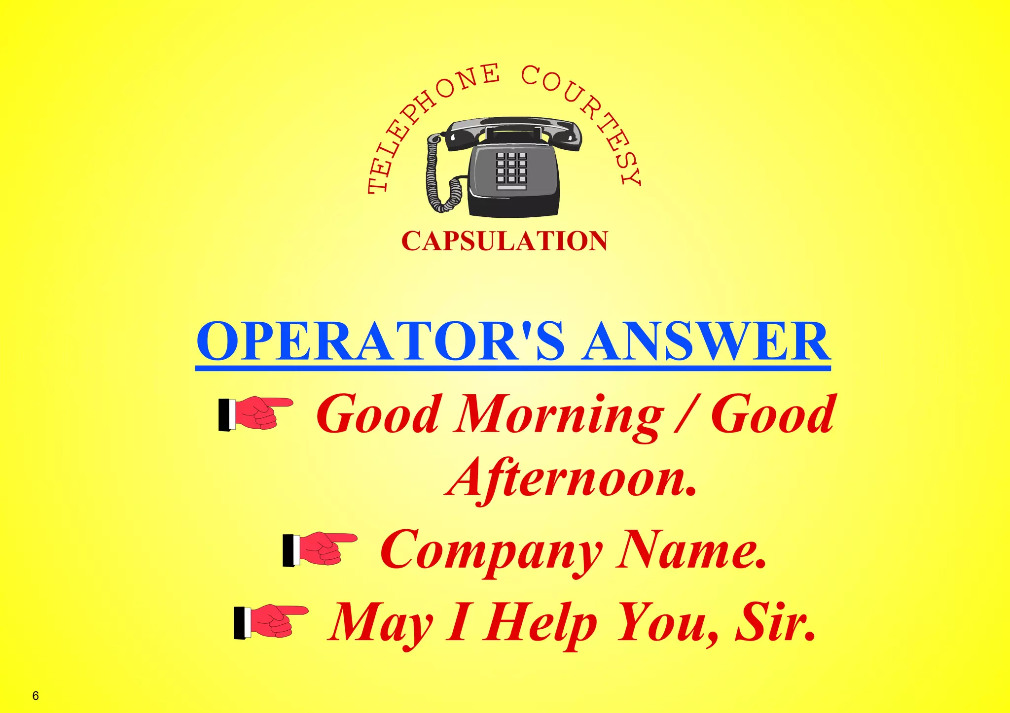 Telephone courtesies | PDF