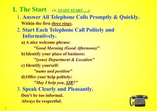 Telephone courtesies | PDF