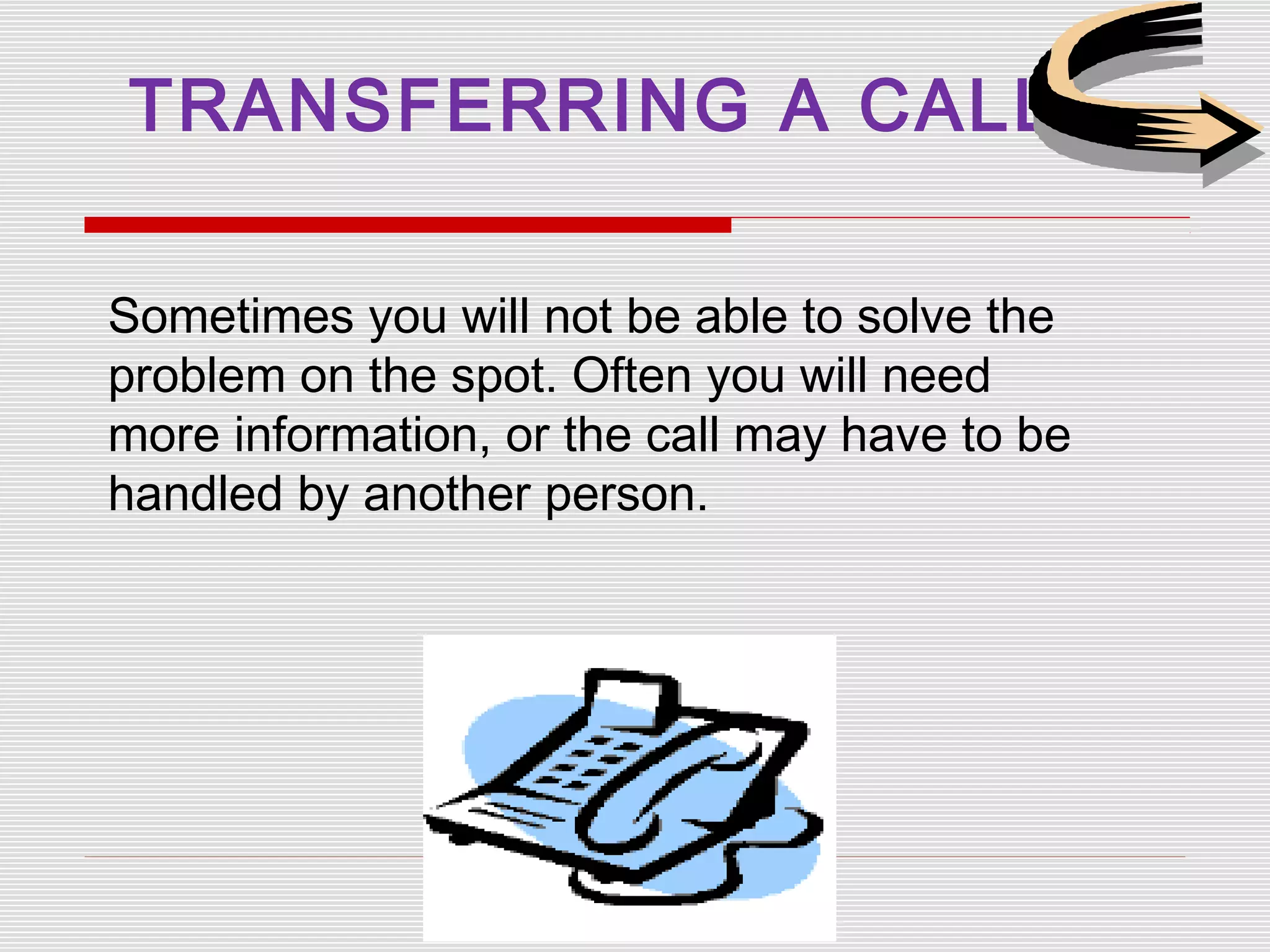 Telephone courtesy for hospitality industry: Share by Saeful Anwar | PPT