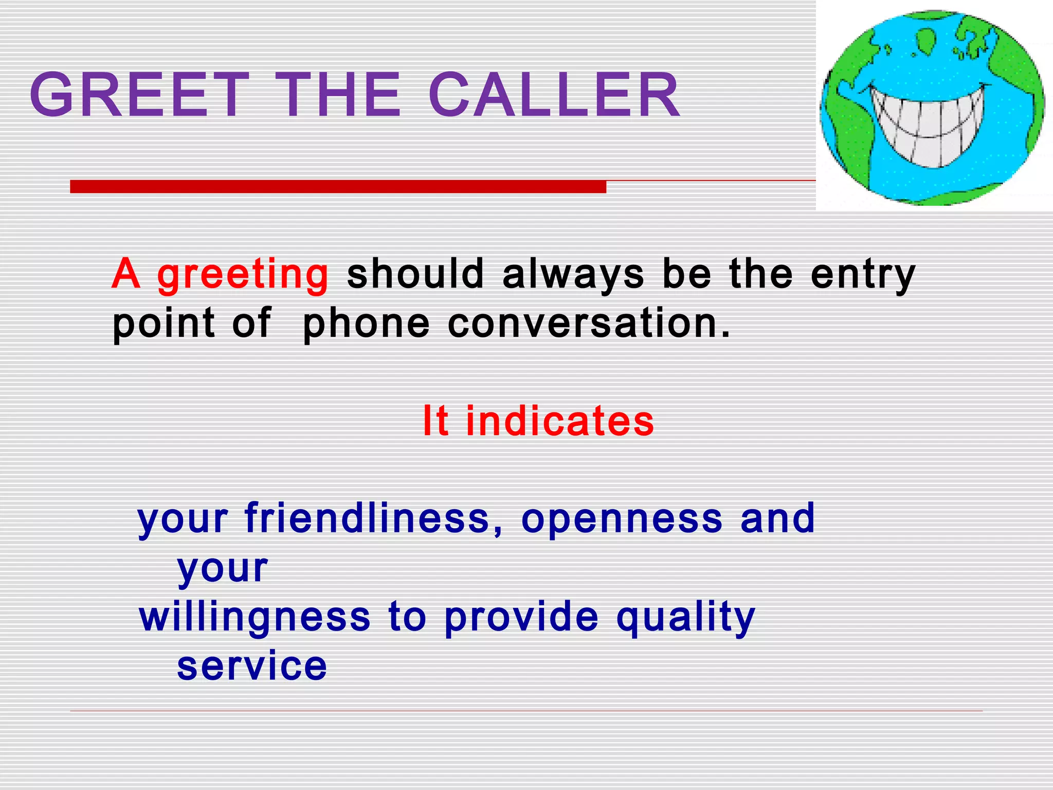 Telephone courtesy for hospitality industry: Share by Saeful Anwar | PPT
