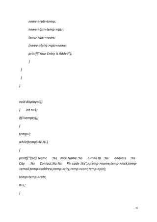 Telephone directory in c | DOC