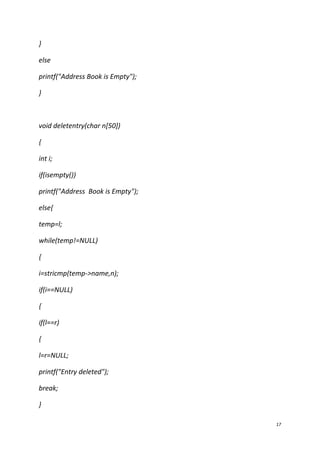 Telephone directory in c | DOC