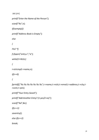 Telephone directory in c | DOC | Operating Systems | Computer Software and Applications
