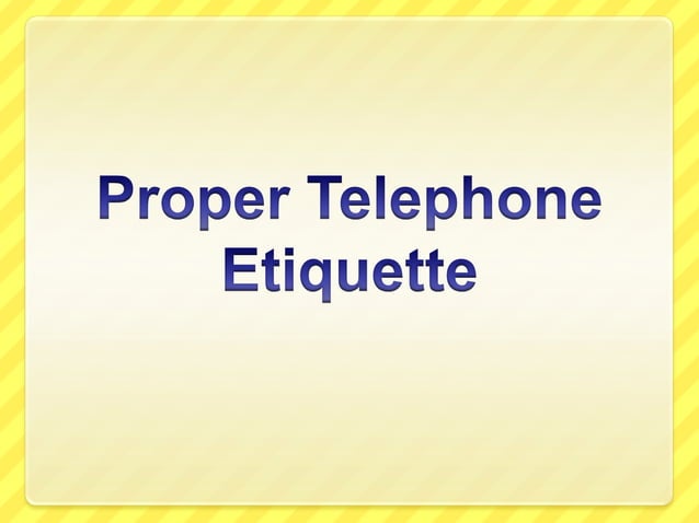 Telephone Etiquette | PPSX