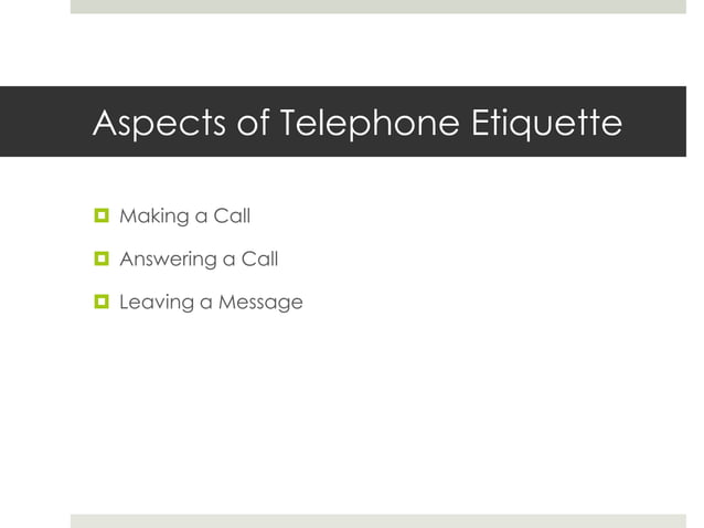 Telephone etiquette | PPT