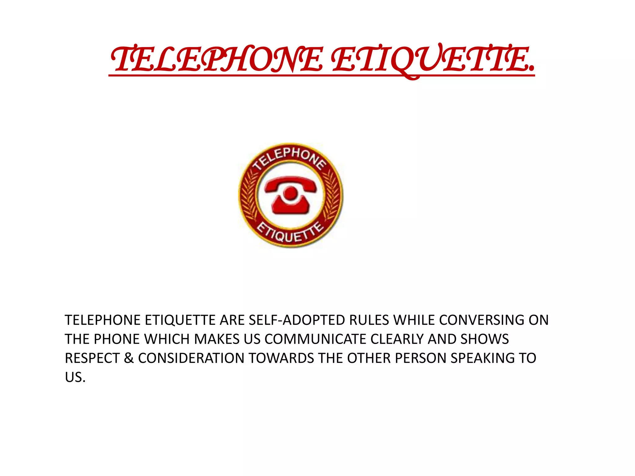 Telephone etiquette | PPT