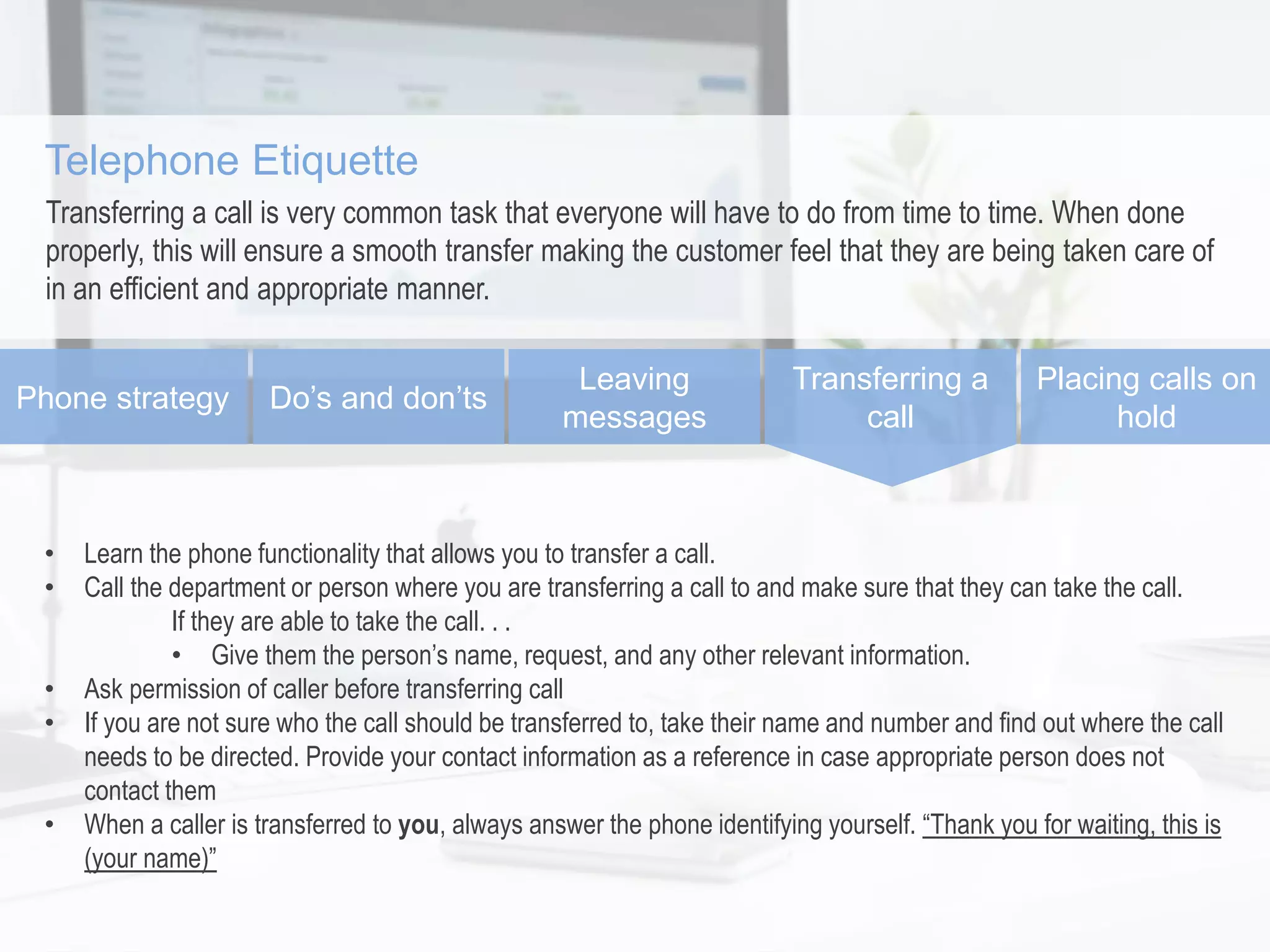 Telephone Etiquette | PPSX