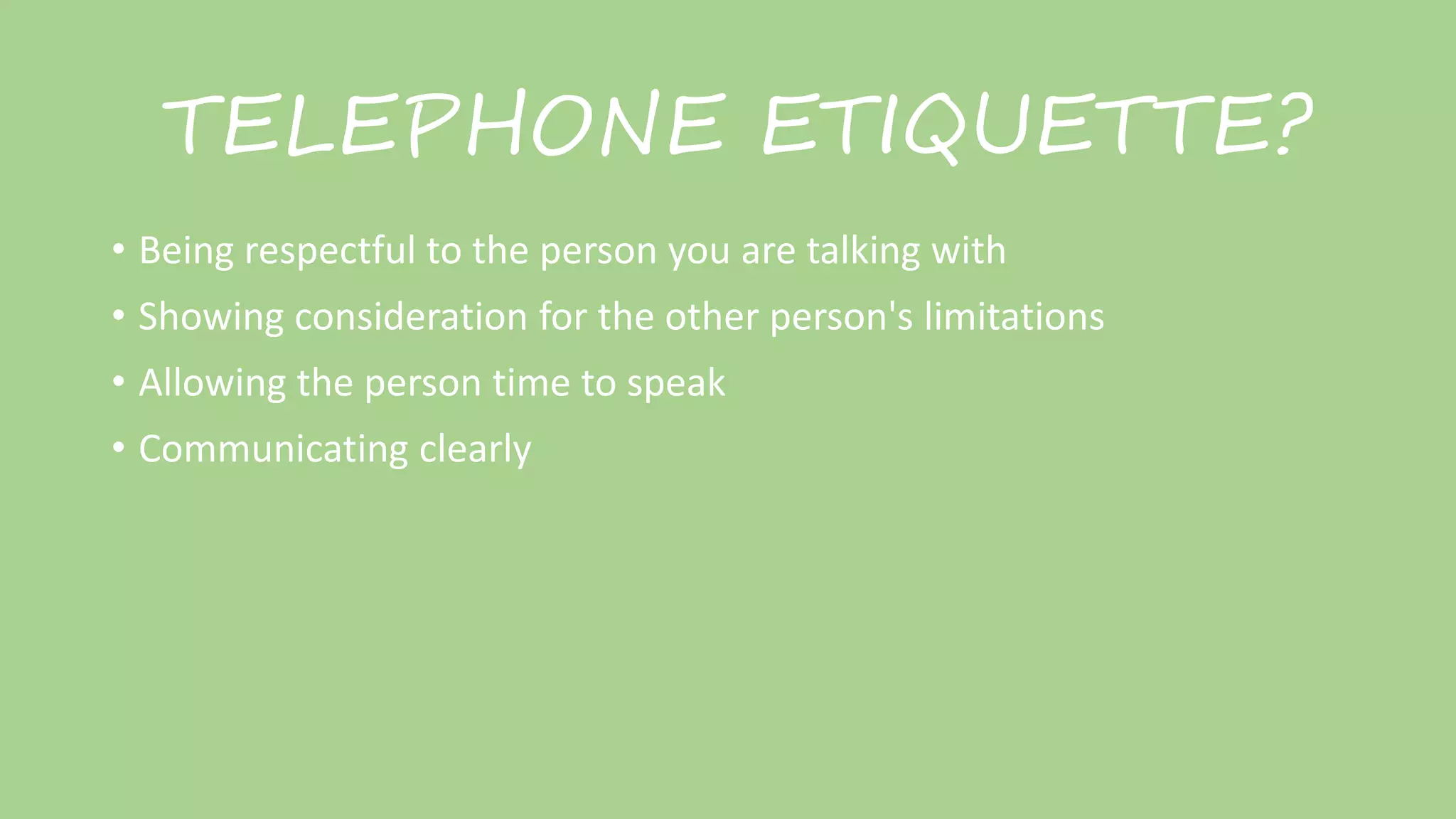 Telephone etiquette | PPT