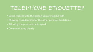 Telephone etiquette | PPT