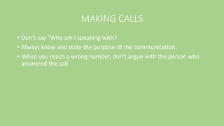 Telephone etiquette | PPT