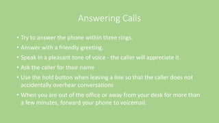 Telephone etiquette | PPT