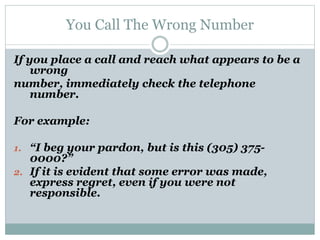 Telephone etiquette | PPTX