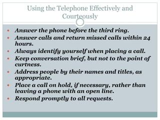 Telephone etiquette | PPTX