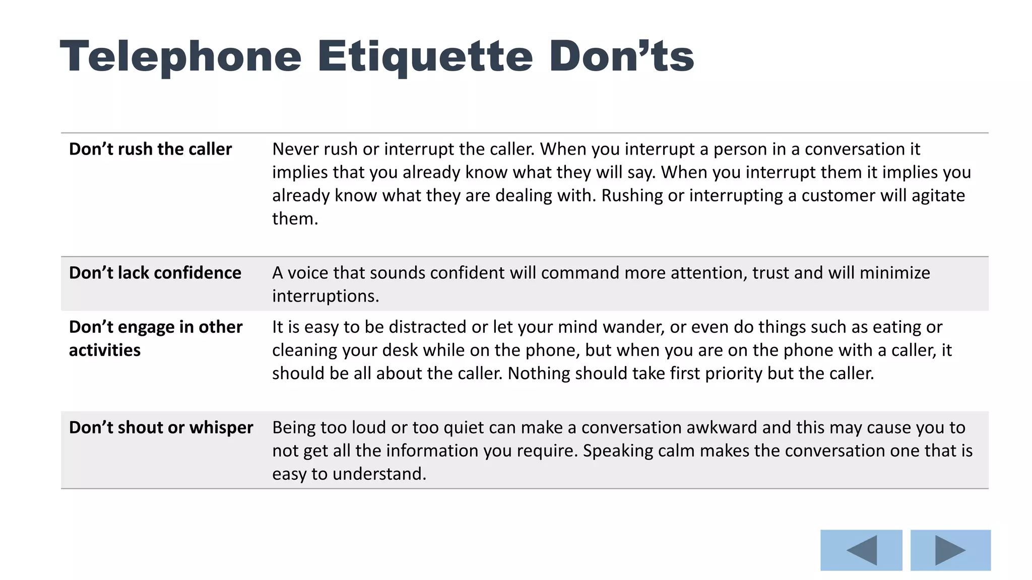 Telephone etiquette power point | PPTX