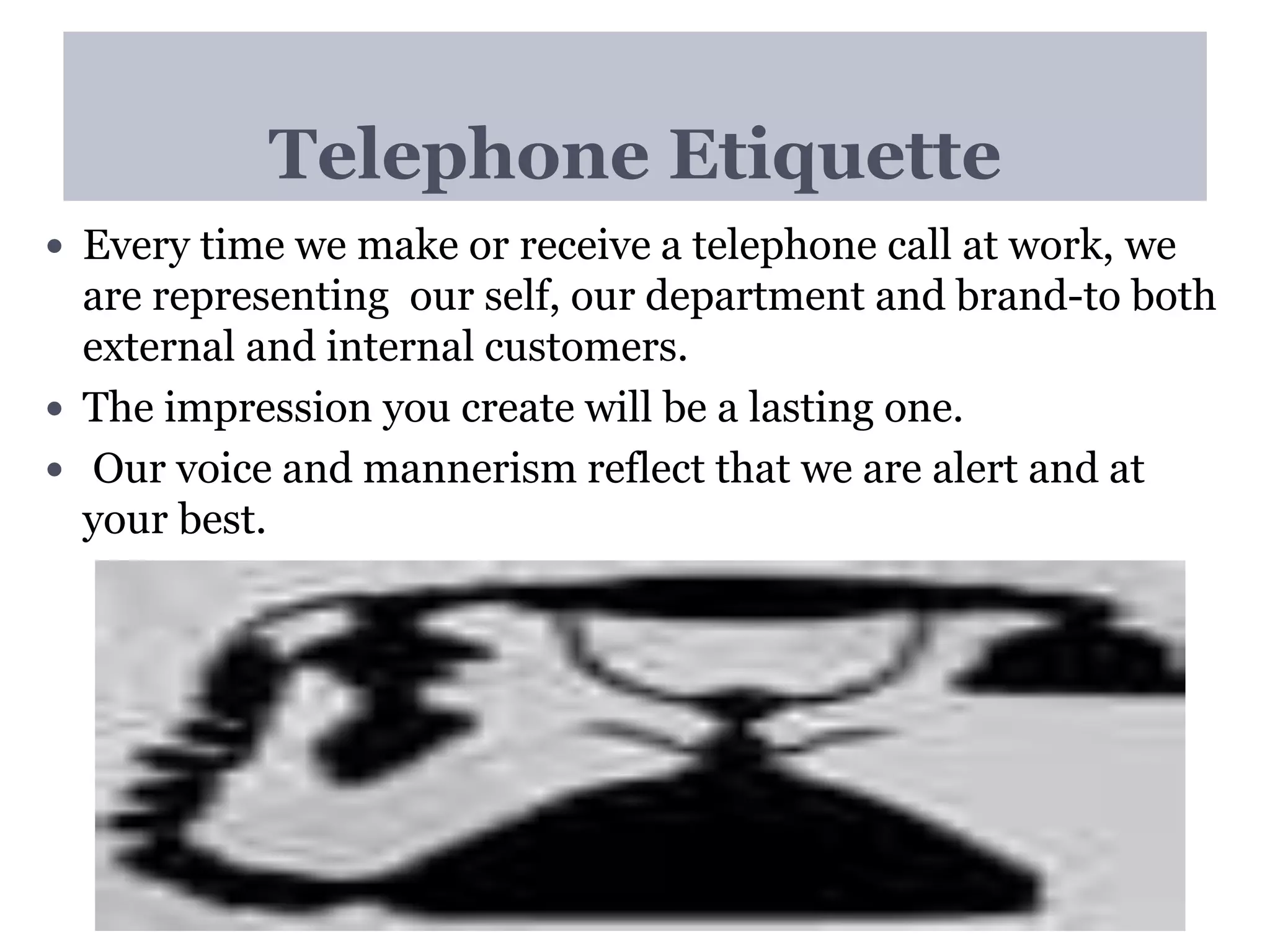 Telephone Etiquettes in Front Office Operations. | PPTX
