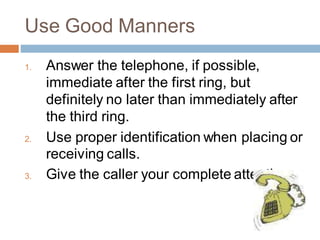 Telephone etiquettes ETC | DOCX