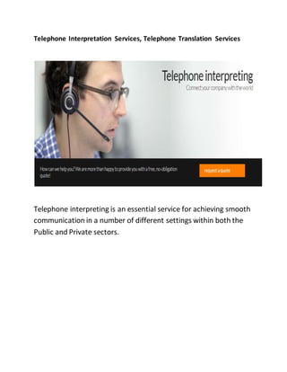 Telephone interpretation services | PDF