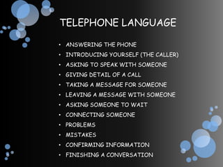 Telephone language | PPT