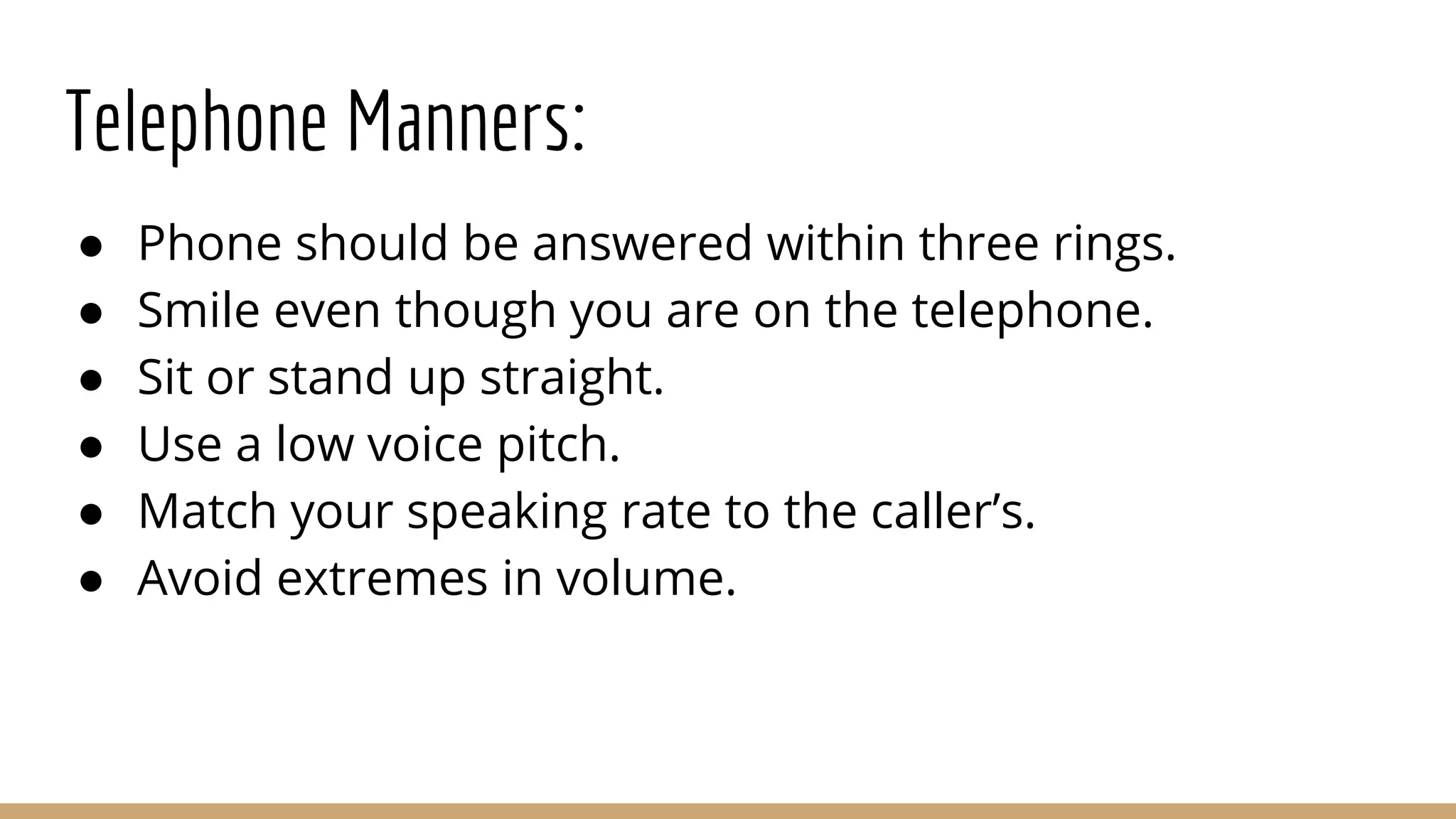 Telephone Manners And Decorum | PPTX