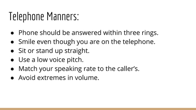 Telephone Manners And Decorum | PPTX | Hospitality Industry | Industries