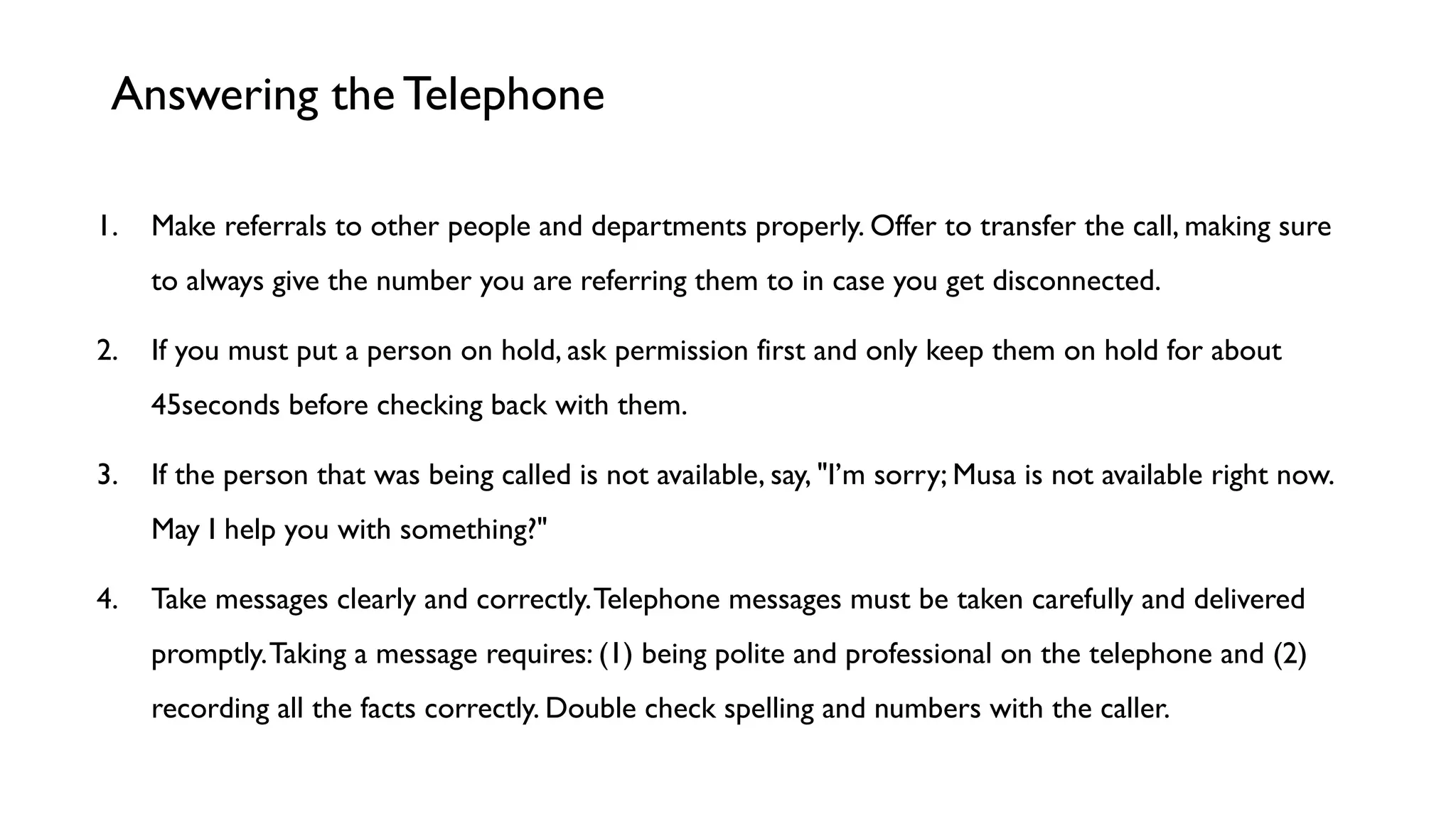 Telephone Procedures and Etiquette.ppt 2x | PPT