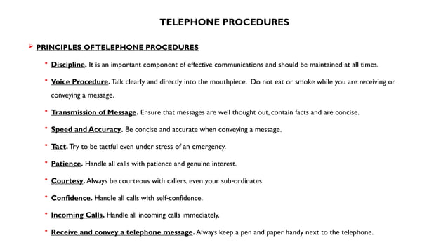 Telephone Procedures and Etiquette.ppt 2x | PPT