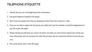Telephone Procedures and Etiquette.ppt 2x | PPTX