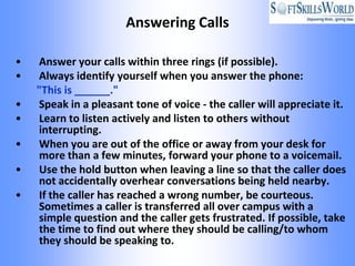 Telephone skills | PPTX