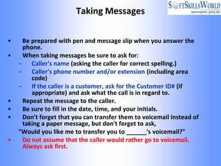 Telephone skills | PPTX