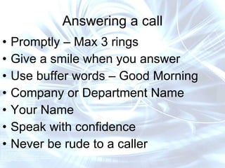 Telephone skills v2 | PPT